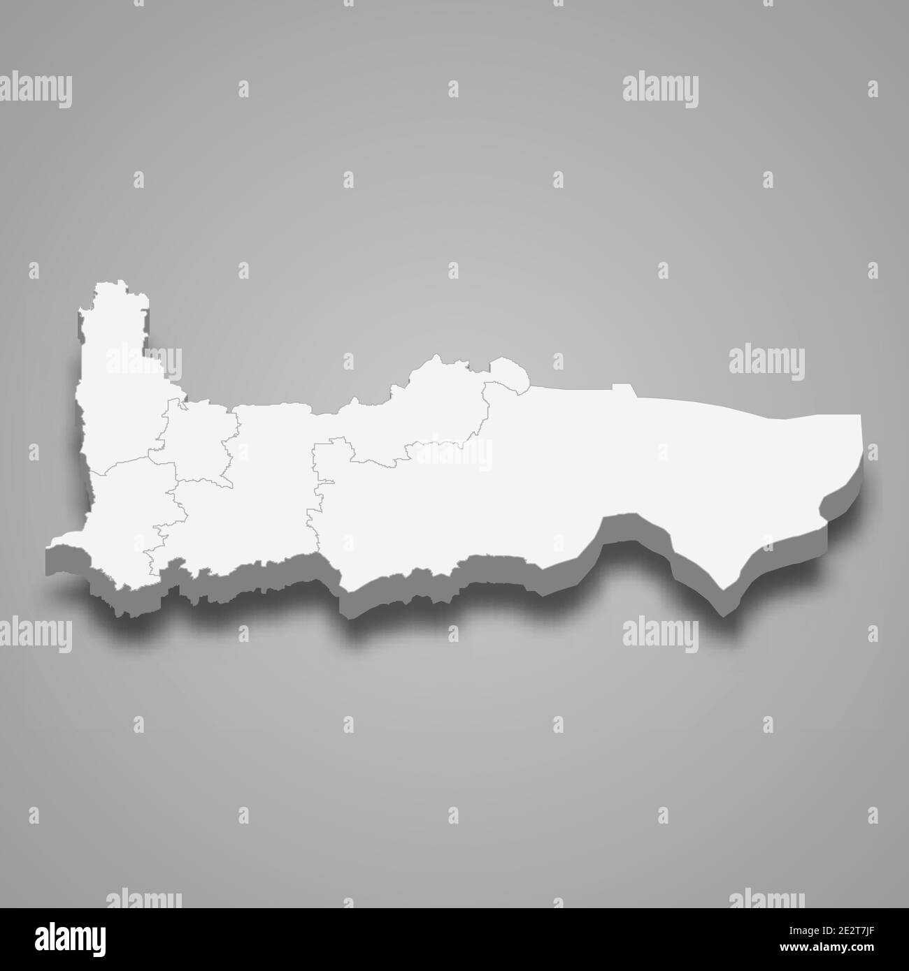 3d isometric map of Hama is a province of Syria, vector illustration ...
