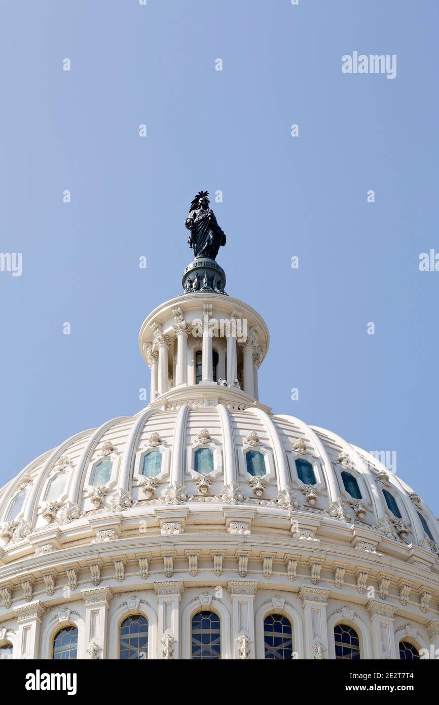 State of Freedom on top of the dome of the United States Capitol in ...