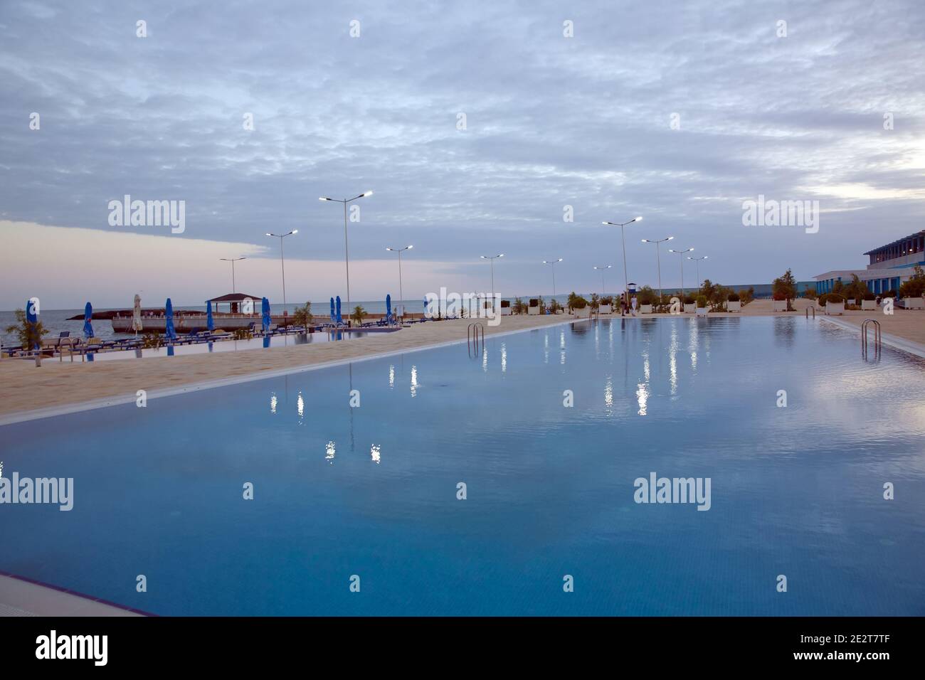 The reflection of the clouds falls into the pool. Swimming pool . cloud ...