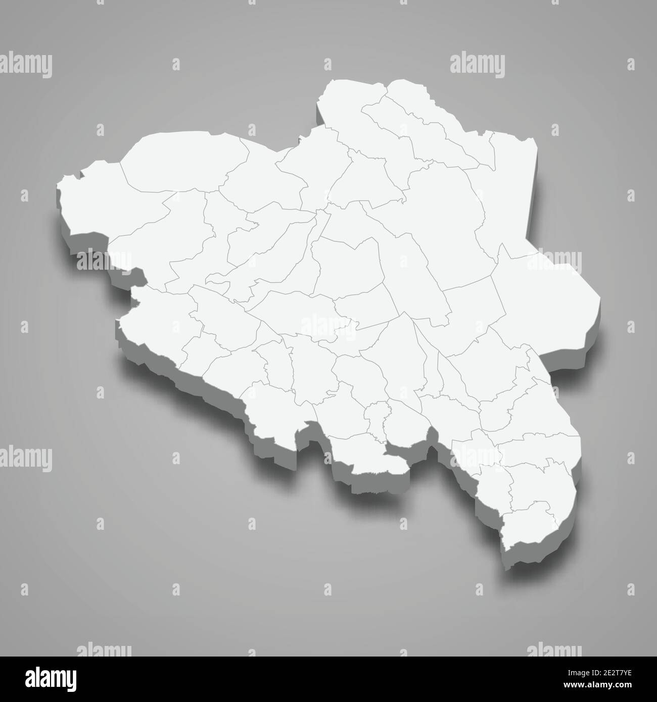 3d isometric map of Innlandet is a county of Norway, vector ...