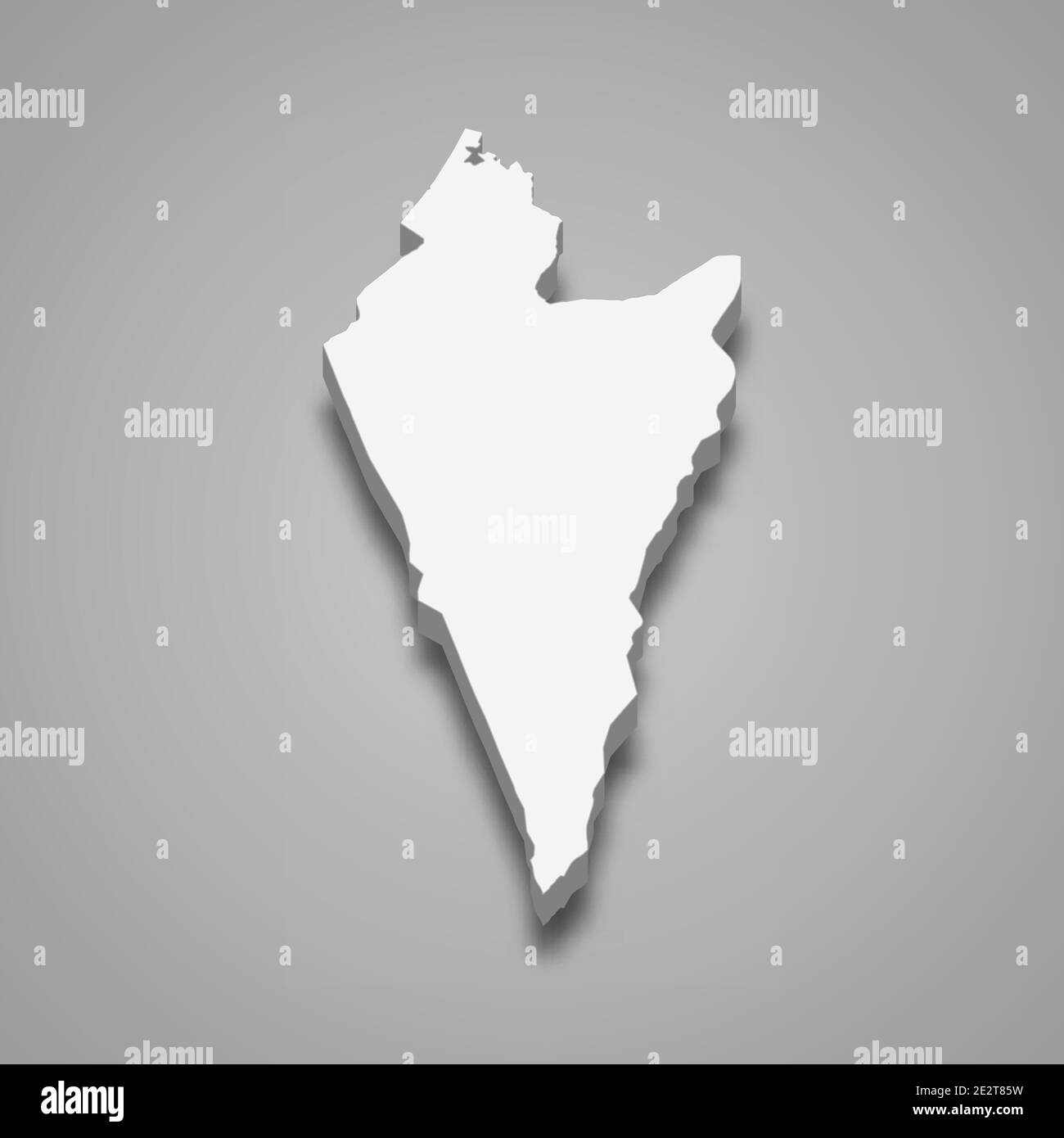 3d isometric map of Southern District is a region of Israel, vector ...