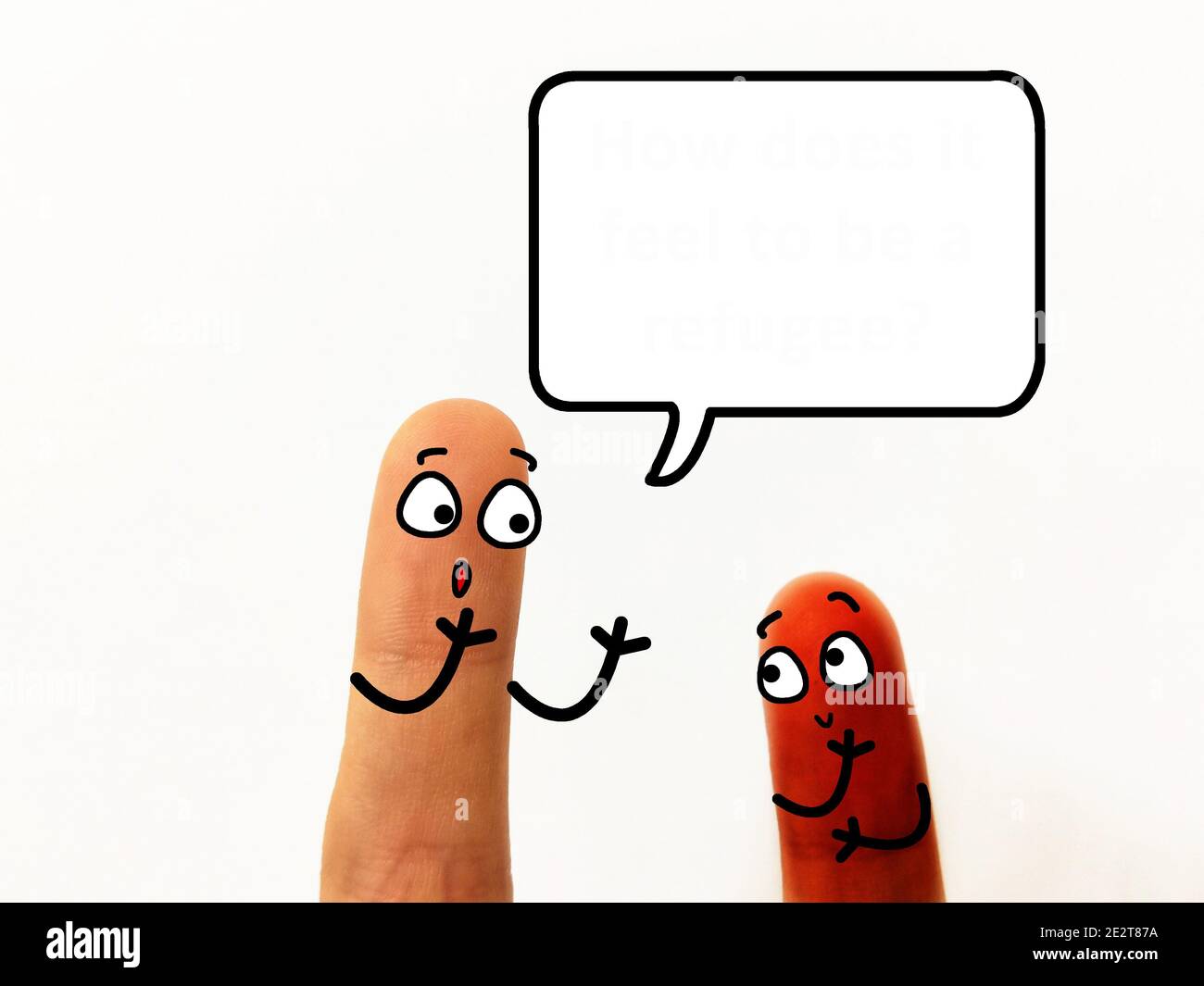 Person asking another person questions hi-res stock photography and ...