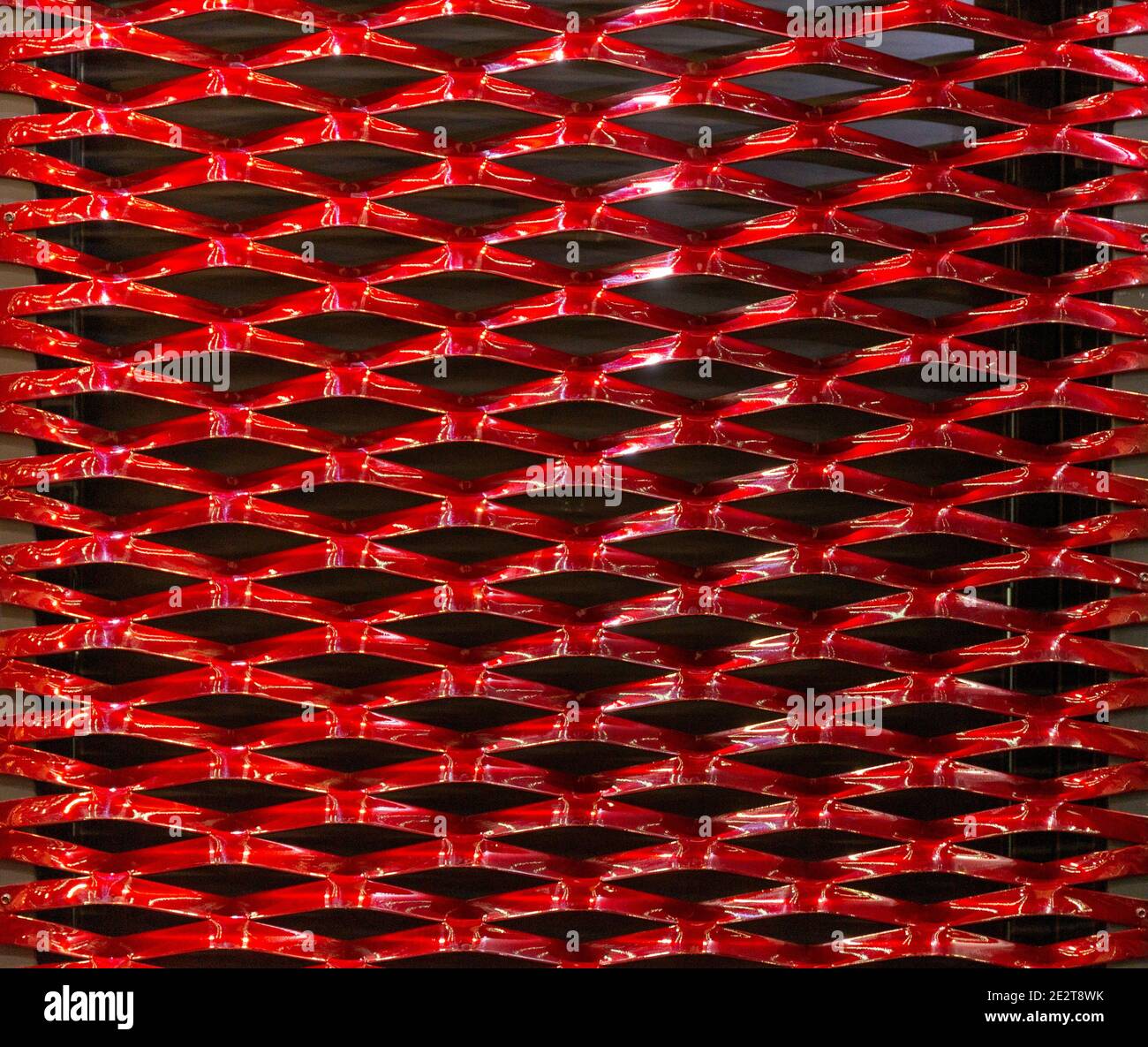 Red Colour Steel Metal Mesh Structure for Industry Stock Photo - Alamy