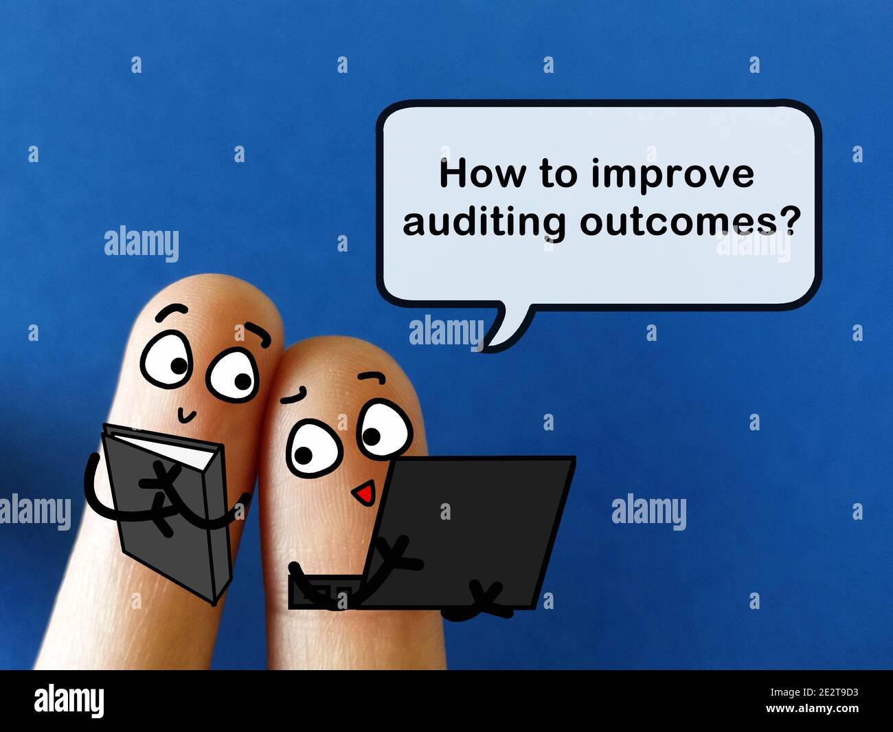 Two fingers are decorated as two person. One person is asking how to ...