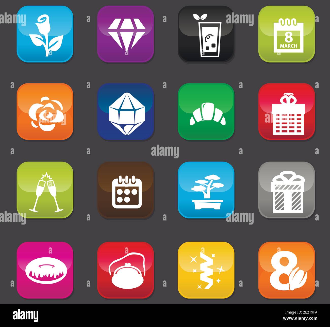 8 March icons set Stock Vector Image & Art - Alamy