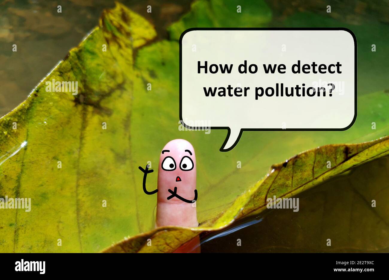 Two fingers are decorated as a person. He is asking how to detect water ...