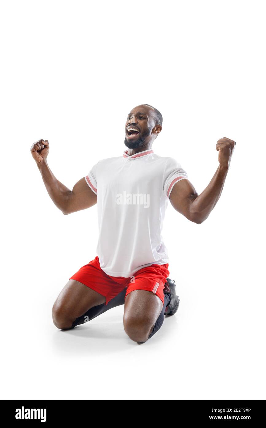 Highly upset, nervous. Funny emotions of professional football, soccer ...