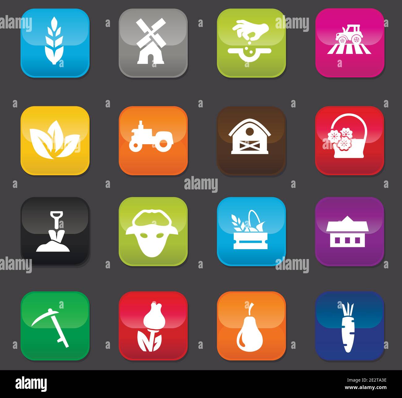 Agricultural icons set Stock Vector Image & Art - Alamy