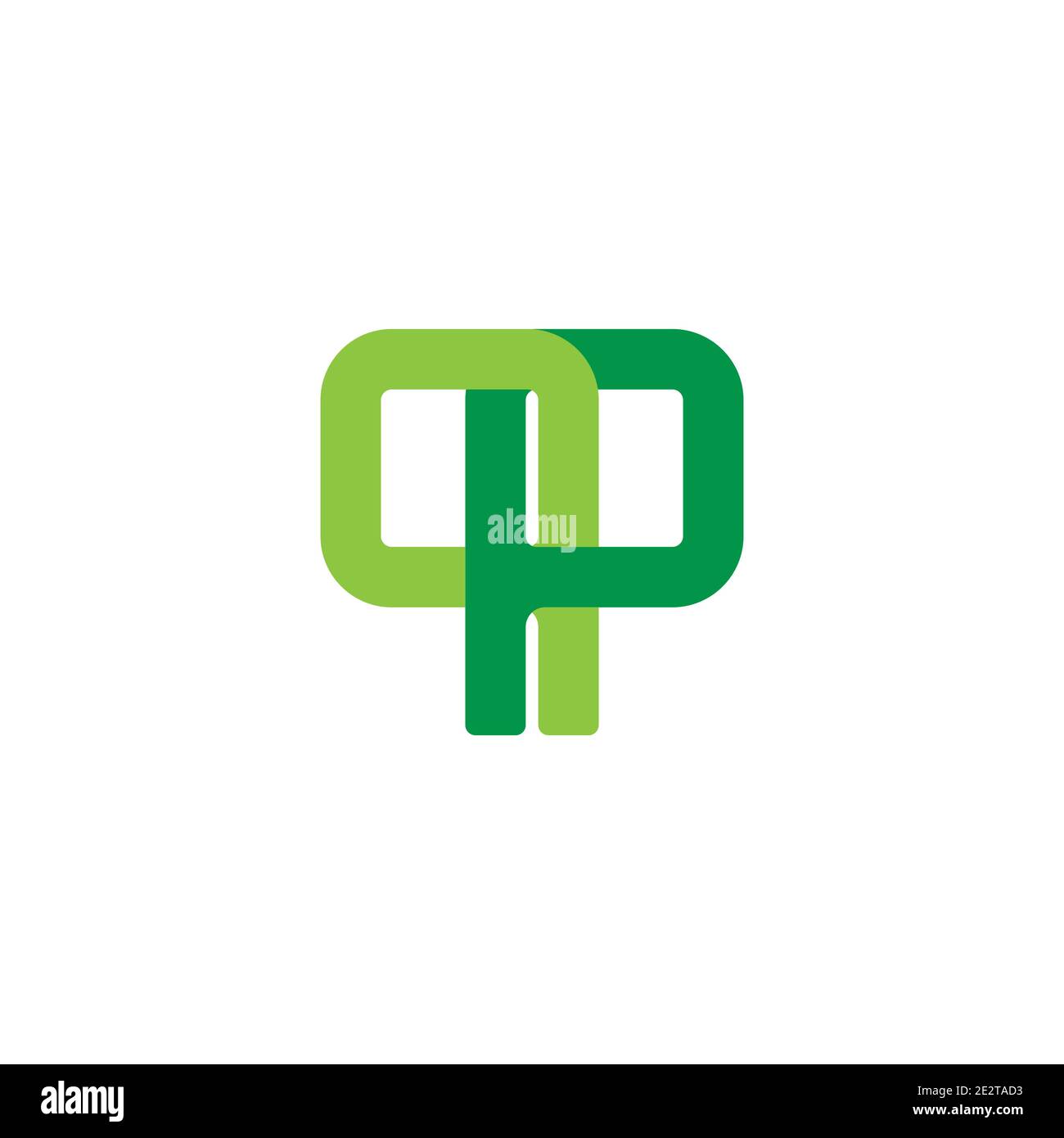 letter pp simple abstract green plant geometric colorful logo vector ...