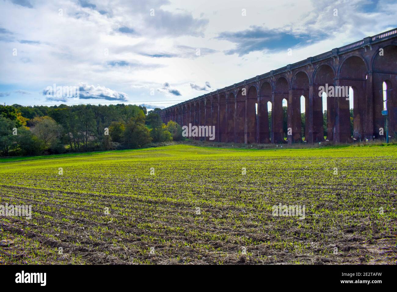 Train bridge in the countryside, Ouse Valley Viaduct near Haywards ...