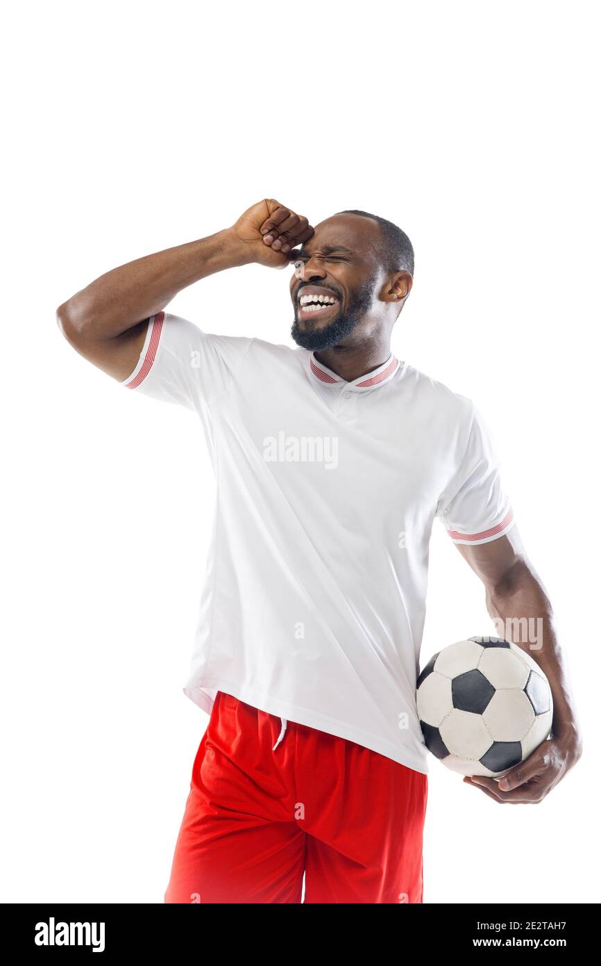 Highly upset, mad. Funny emotions of professional football, soccer ...