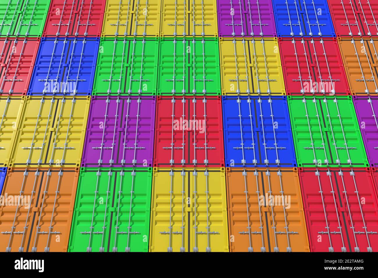 Stack of ship cargo containers. Colorful freight boxes background ...