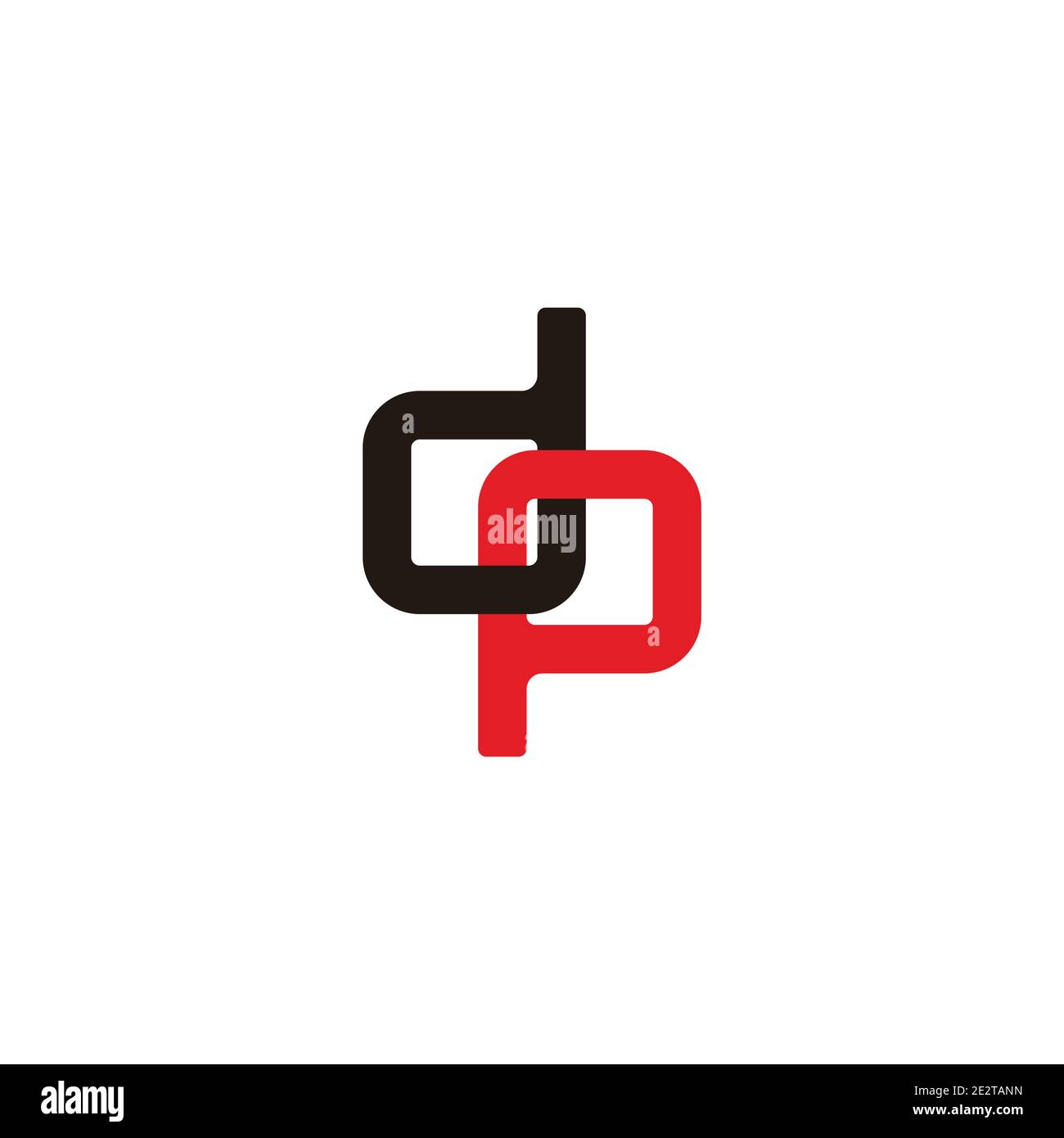 letter dp linked overlapping colorful symbol vector Stock Vector Image ...