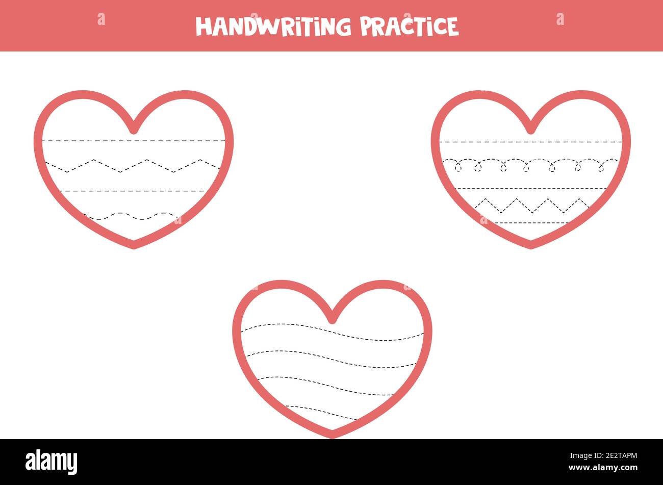 Heart tracing for kids Stock Vector Images - Alamy