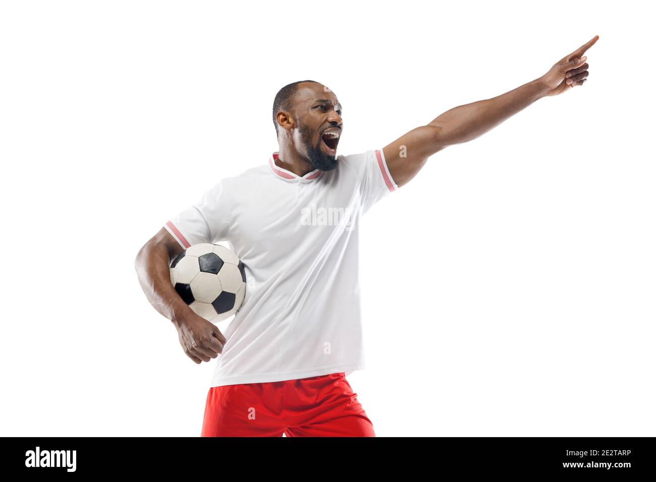 Pointing, screaming. Funny emotions of professional football, soccer ...