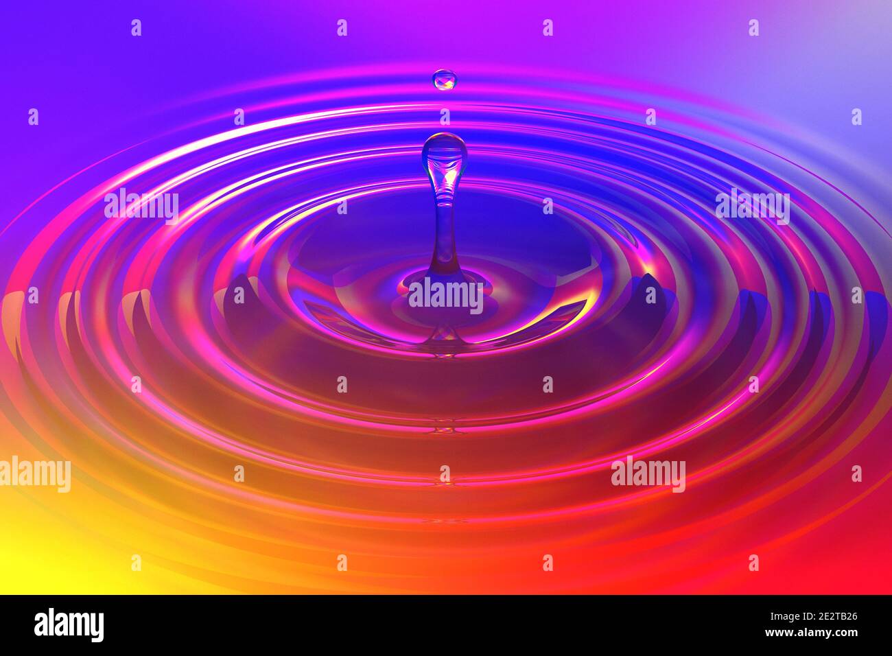 Colorful liquid drop or paint drop falling on color surface. Rainbow ...