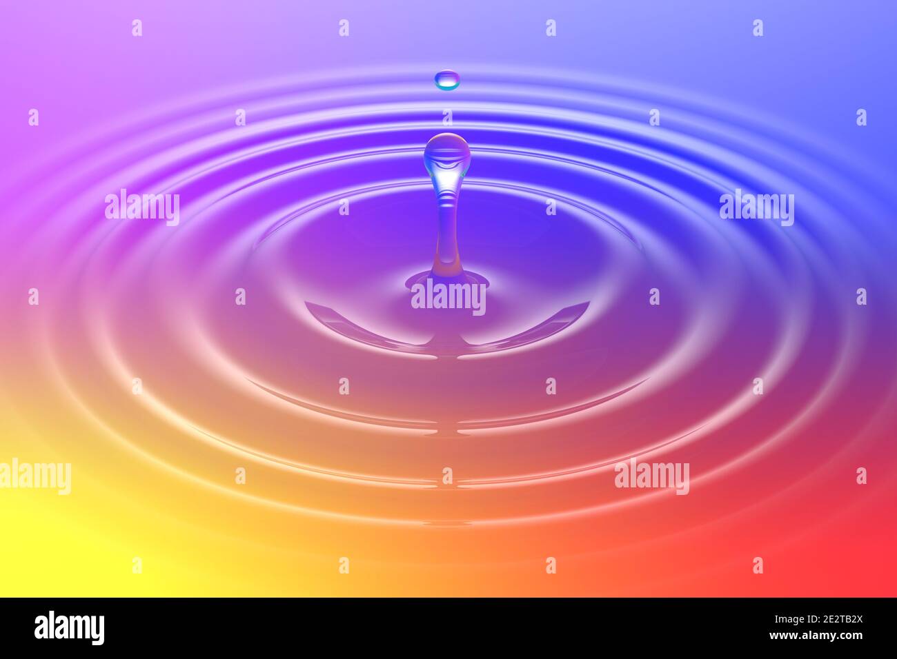 Colorful liquid drop or paint drop falling on color surface. Rainbow ...