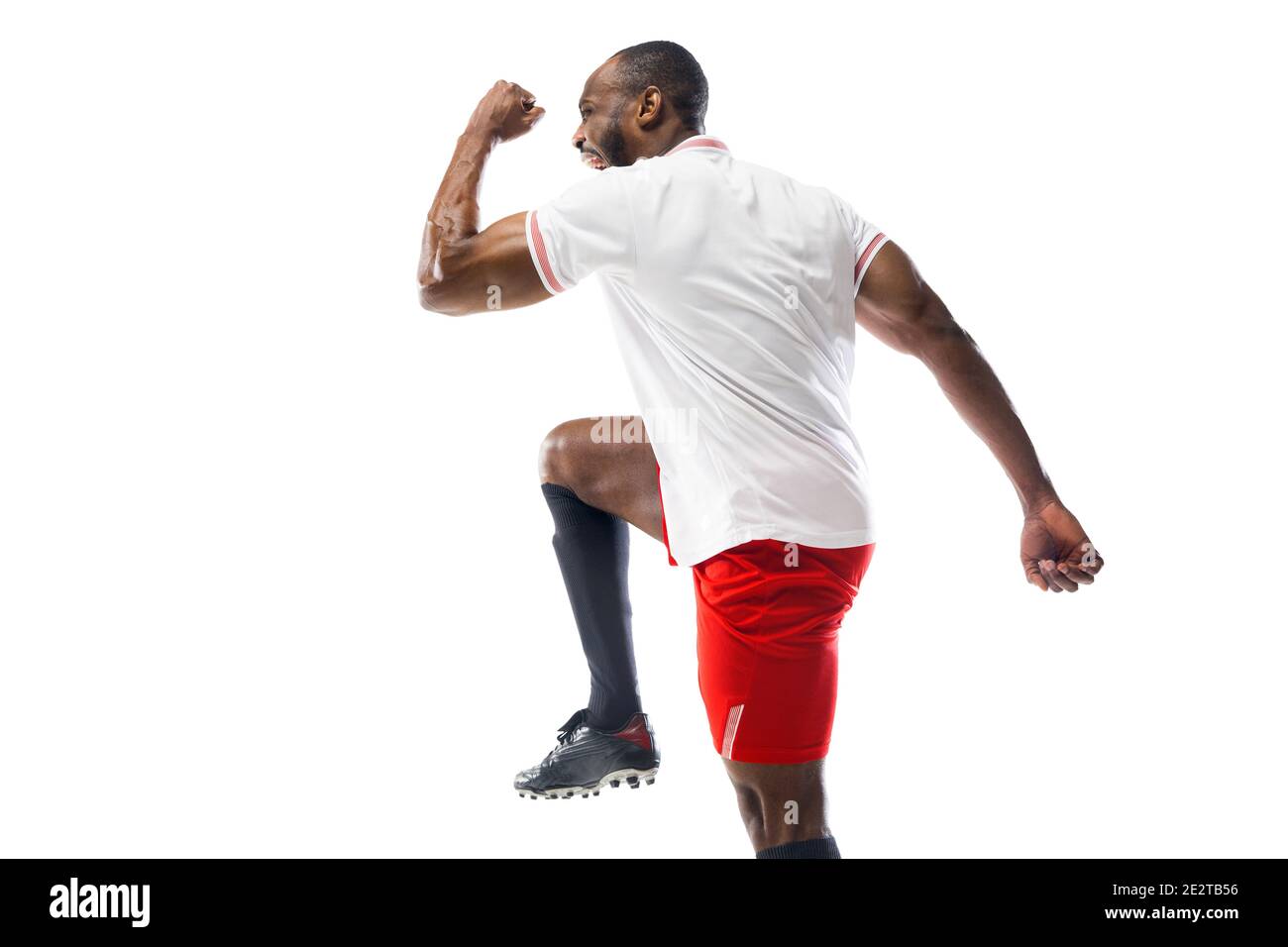 Running, screaming. Funny emotions of professional football, soccer ...