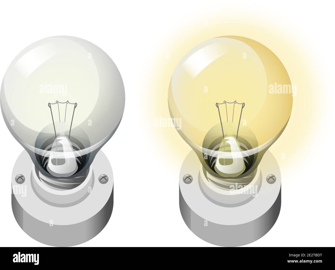 Light bulb cartoon style isolated on white background illustration ...