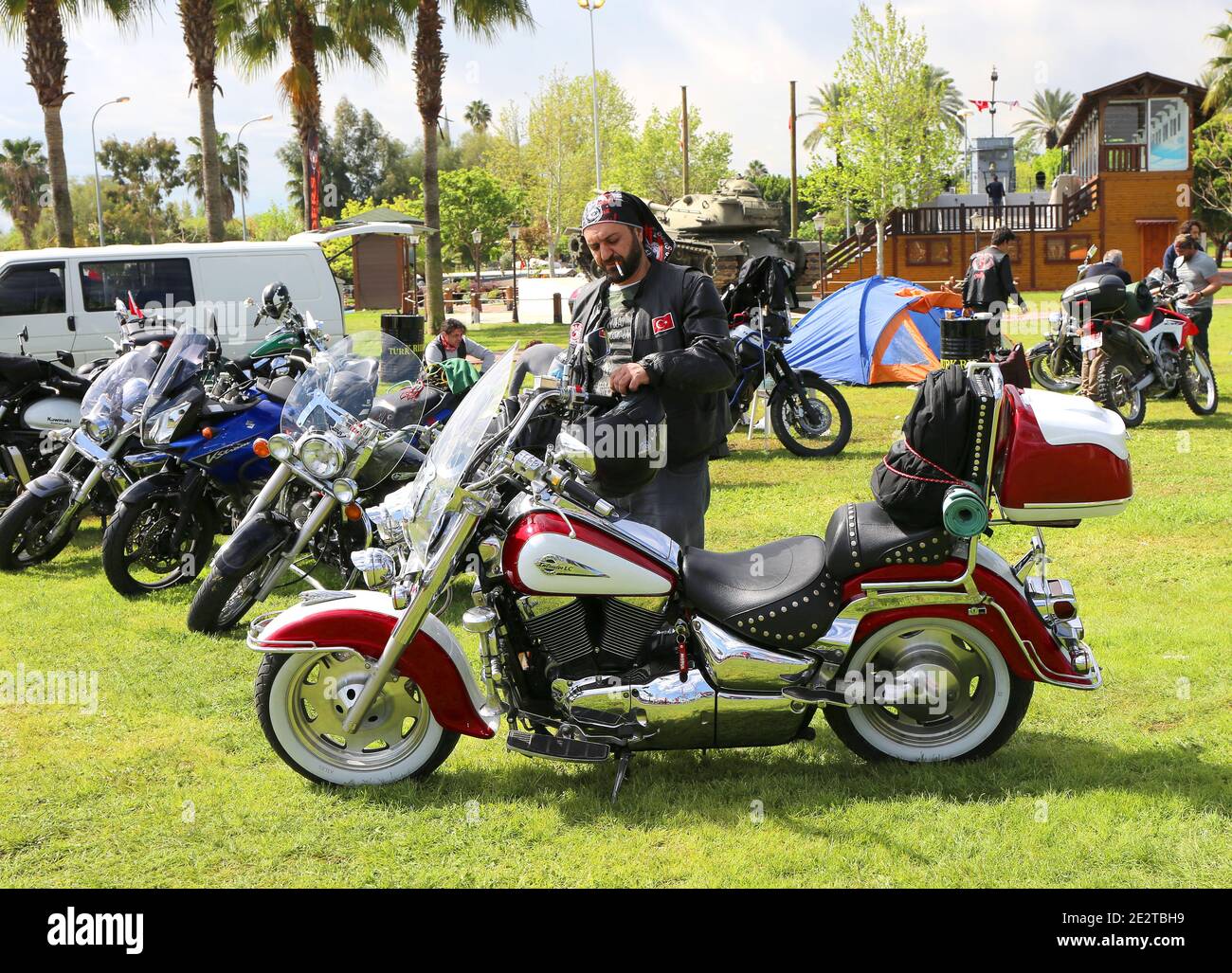 Biker smoking hi-res stock photography and images - Alamy