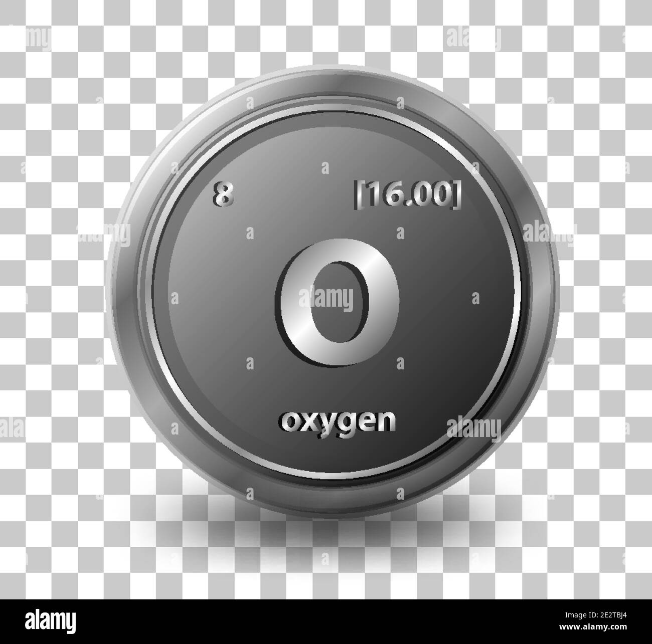 Oxygen chemical element. Chemical symbol with atomic number and atomic ...