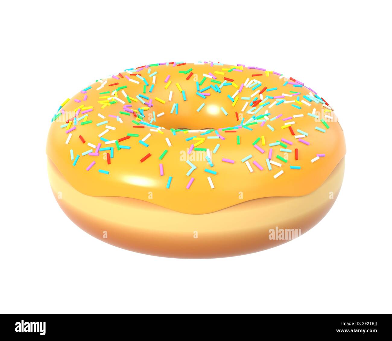 Delicious colorful donut with shiny sweet icing. Macro view of american ...