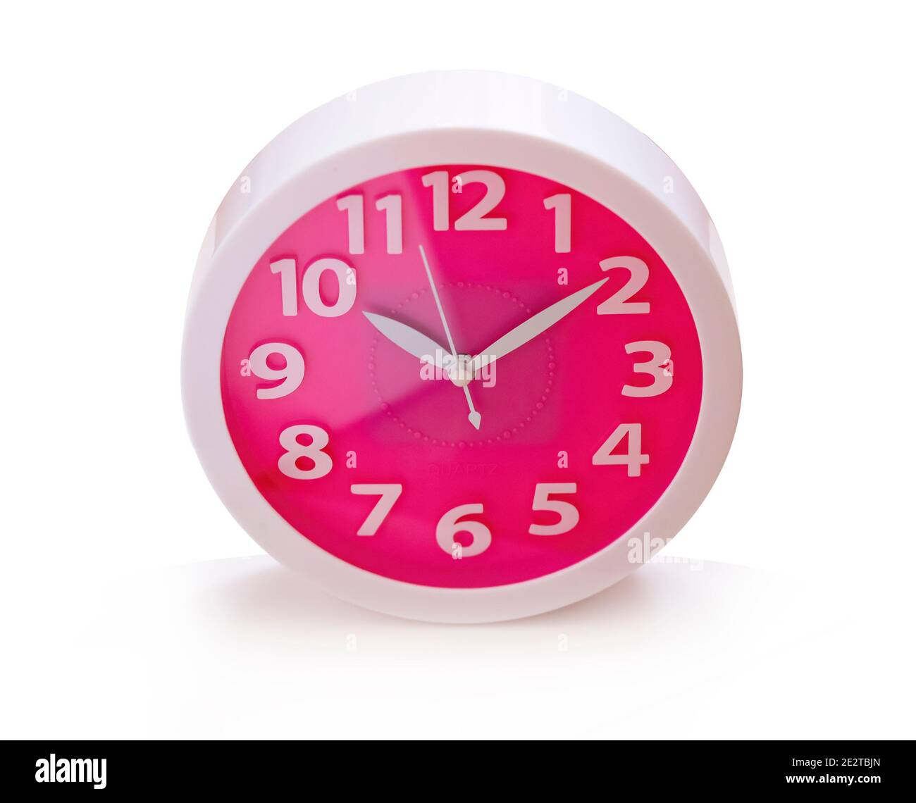 photo round red-pink clock, on white background, isolated Stock Photo ...