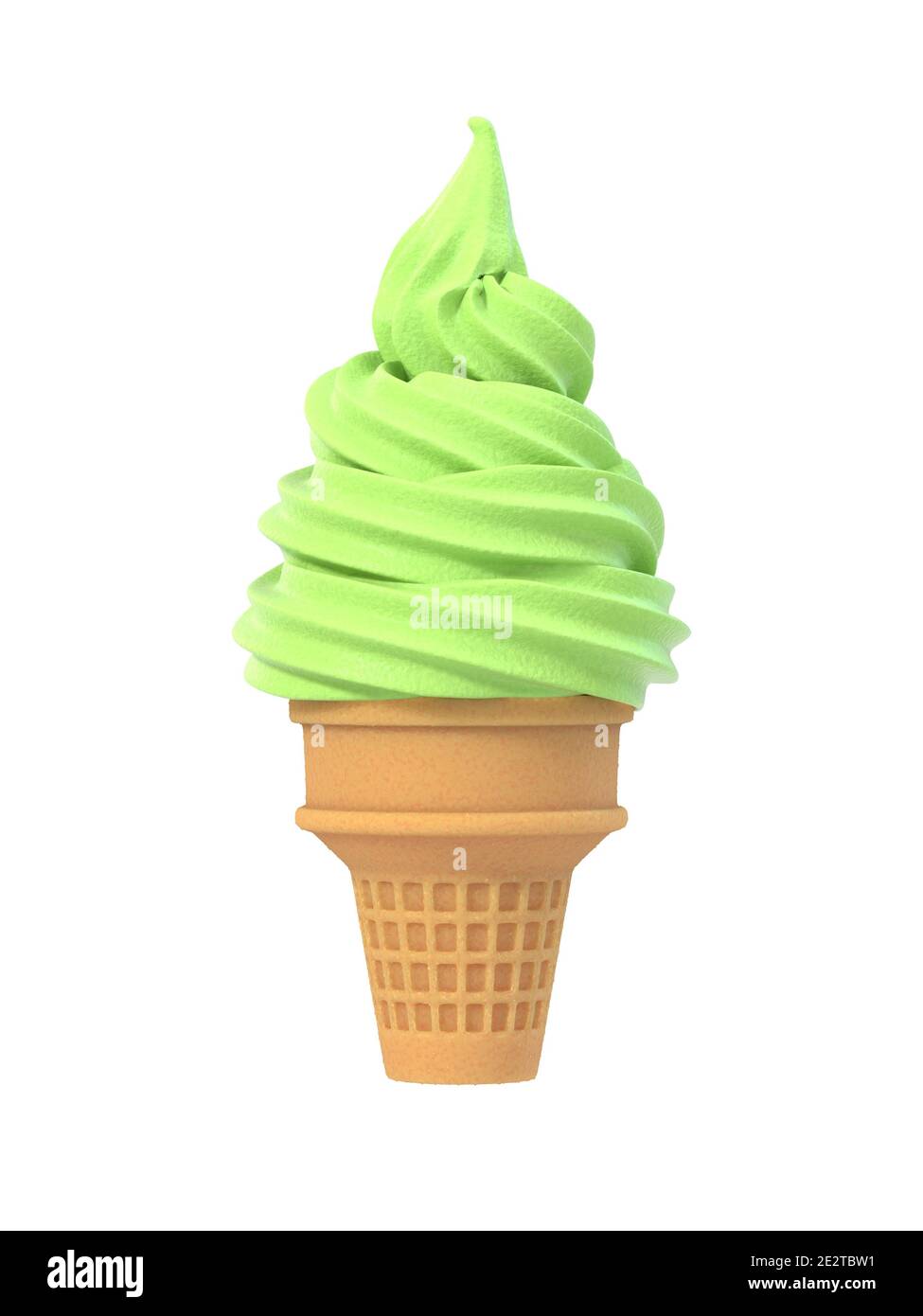 Mint soft ice icecream in wafel cone Stock Photo - Alamy