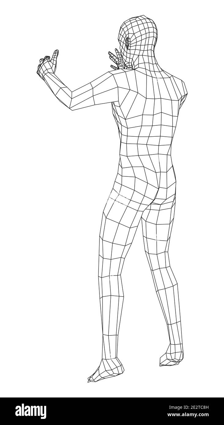 Wireframe jumping man. Vector Stock Vector Image & Art - Alamy