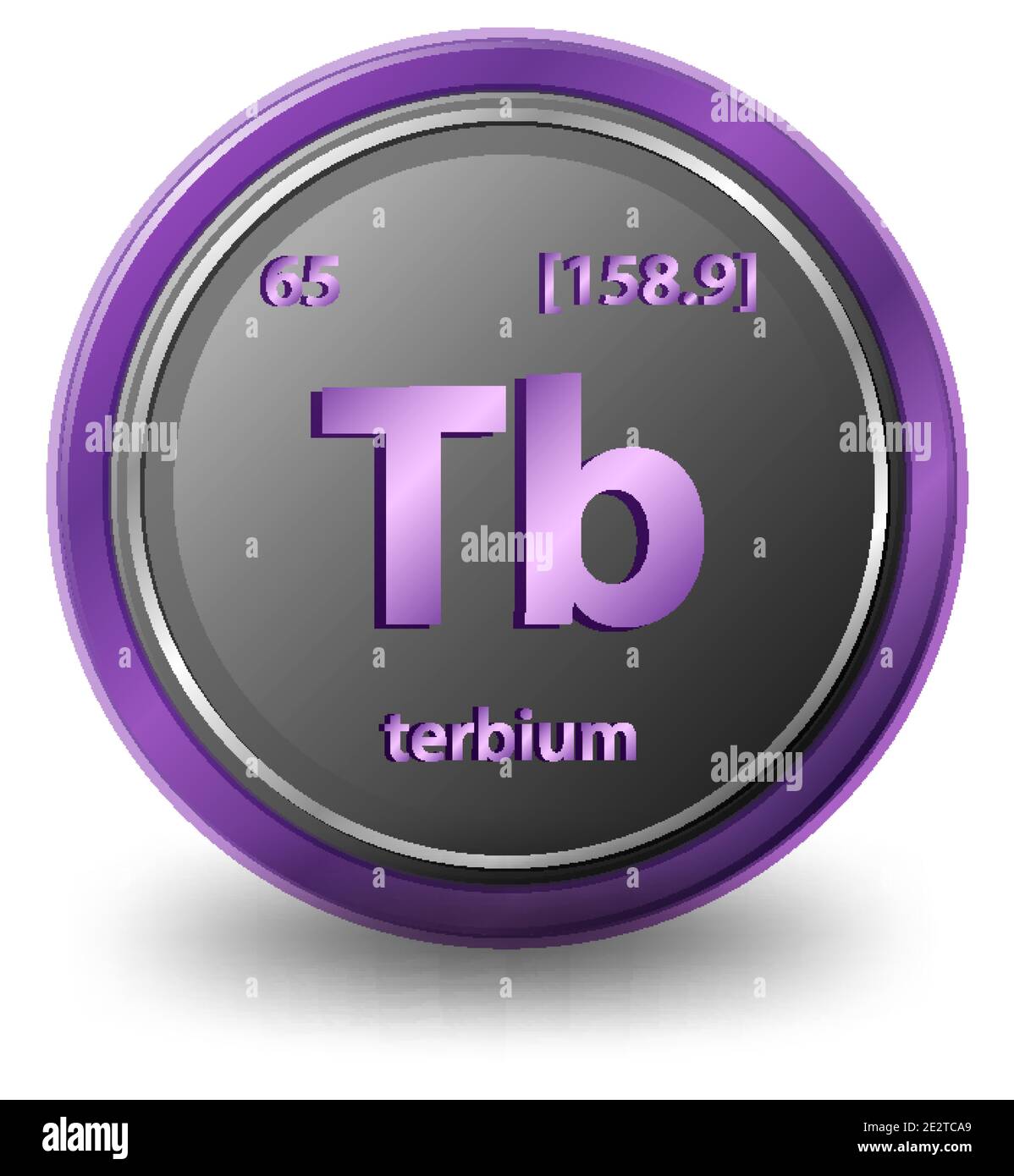 Terbium chemical element. Chemical symbol with atomic number and atomic ...