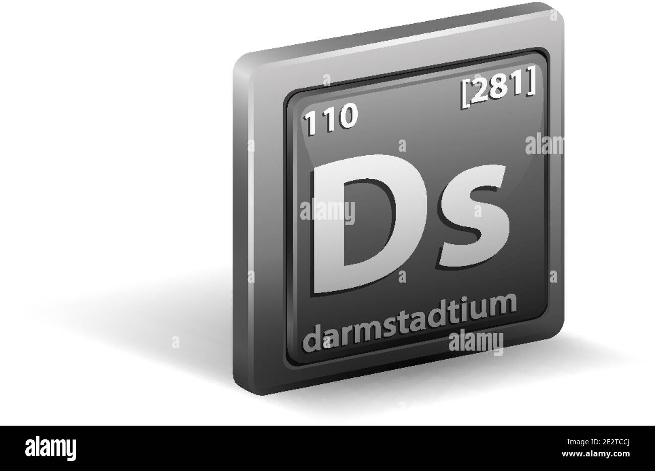 Darmstadtium chemical element. Chemical symbol with atomic number and ...