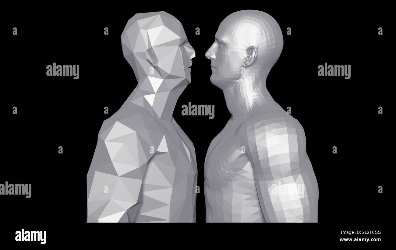 3d male models high , low resolution solid surface objects . Polygonal ...