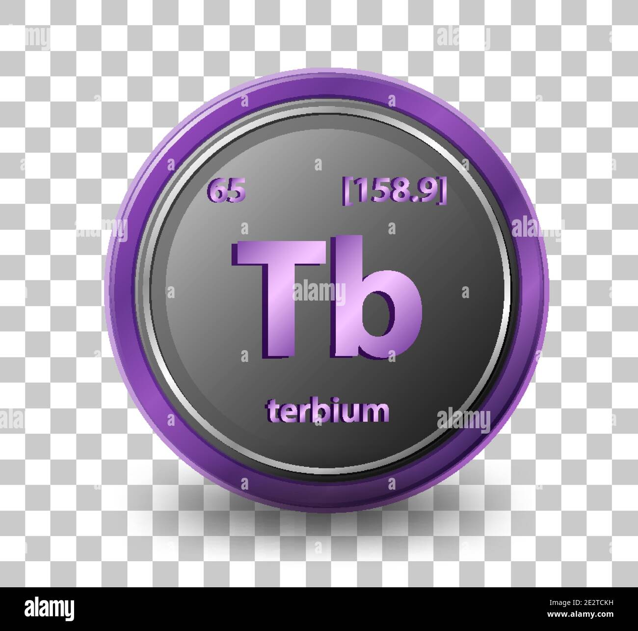 Terbium chemical element. Chemical symbol with atomic number and atomic ...