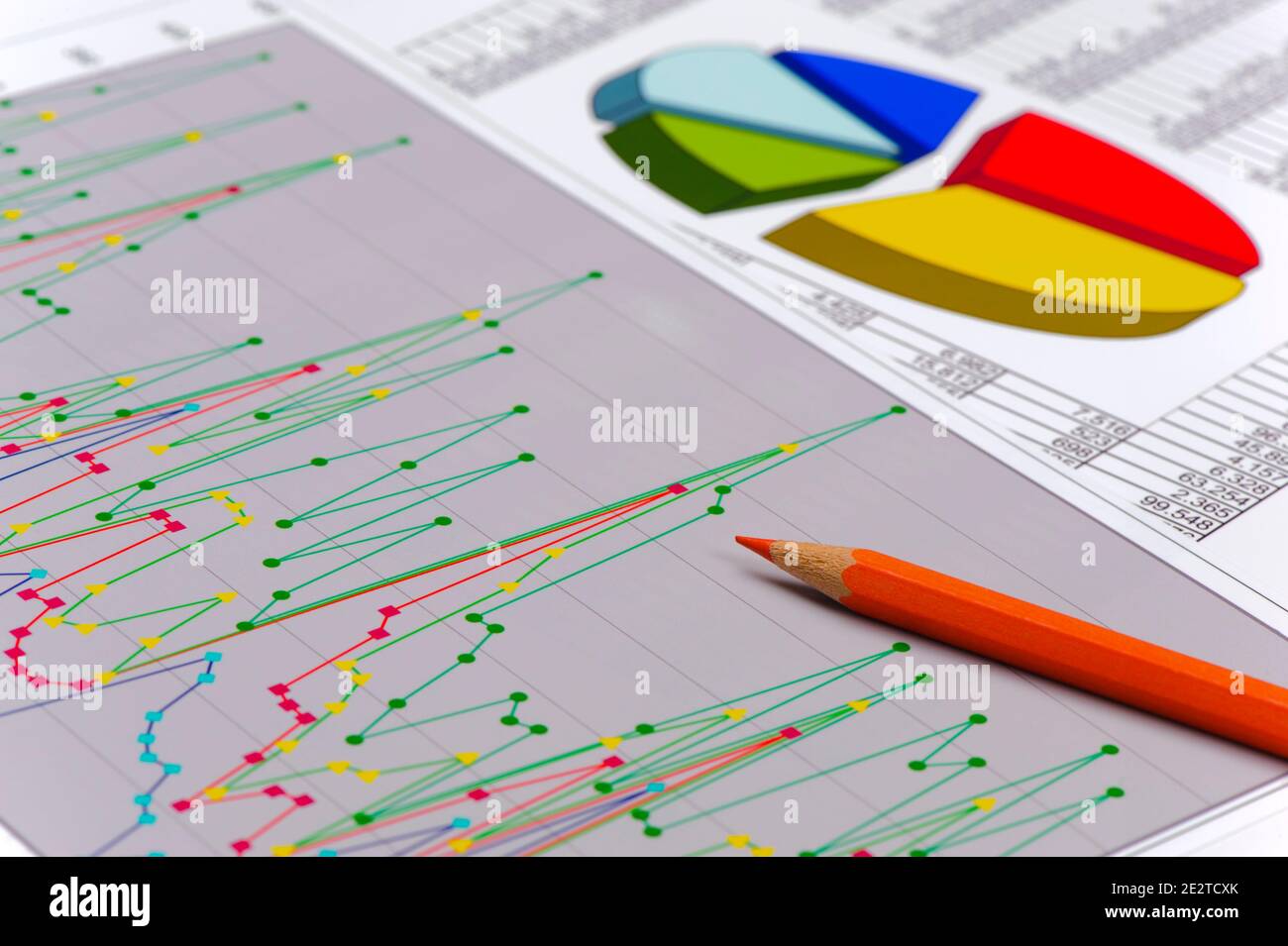 finance and economy with calculation and chart Stock Photo - Alamy
