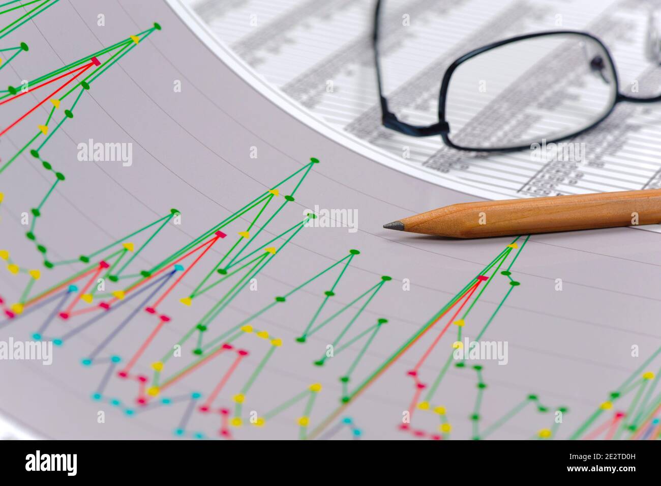 finance and economy with calculation and chart Stock Photo - Alamy