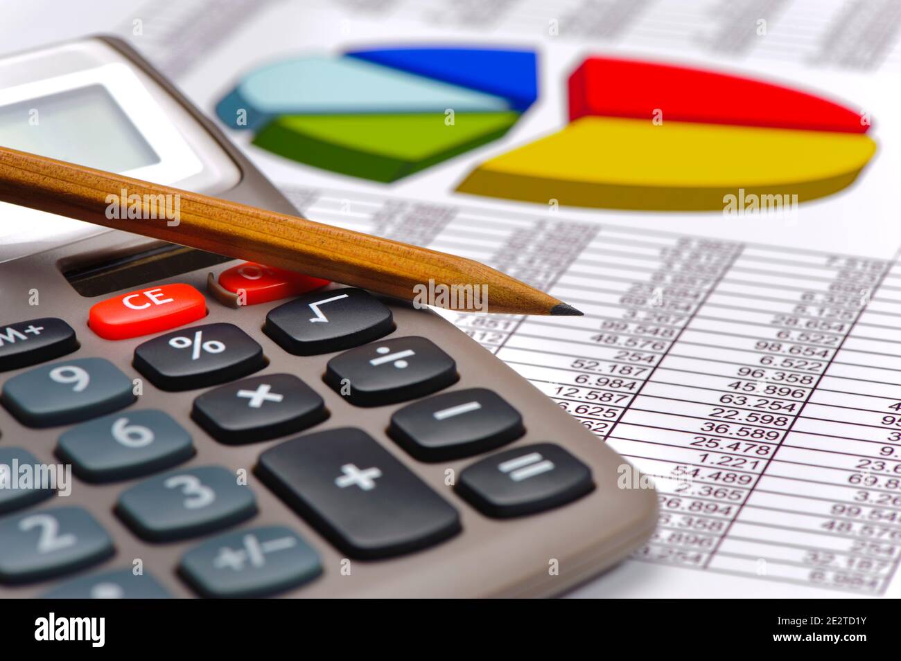 finance and economy with calculation and chart Stock Photo - Alamy