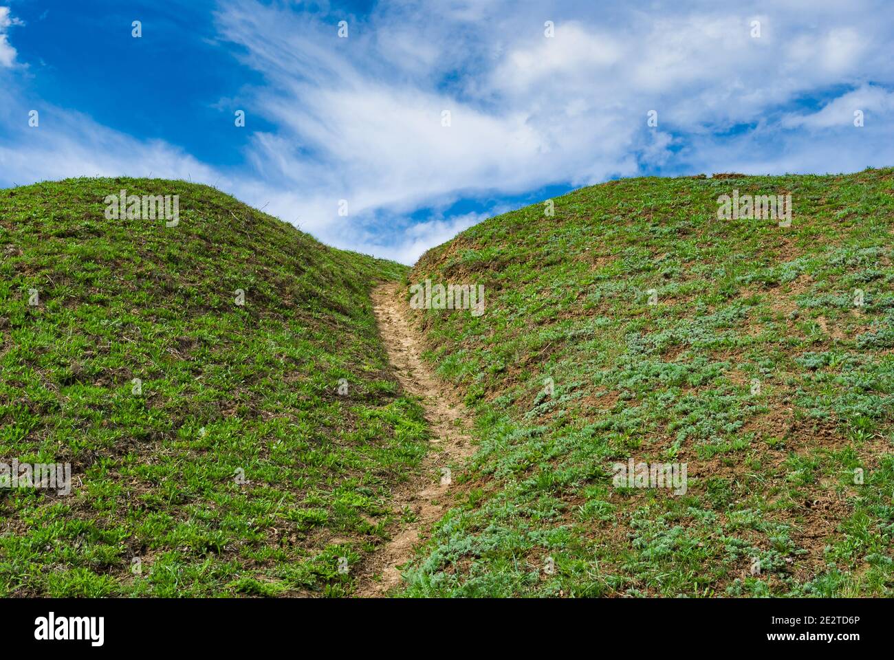 Spring landscape with hiking path uphill to heaven Stock Photo - Alamy