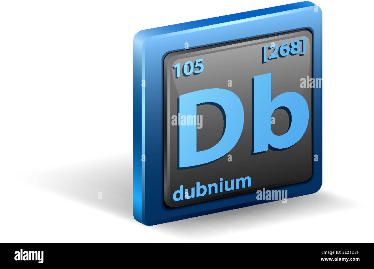 Dubnium chemical element. Chemical symbol with atomic number and atomic ...