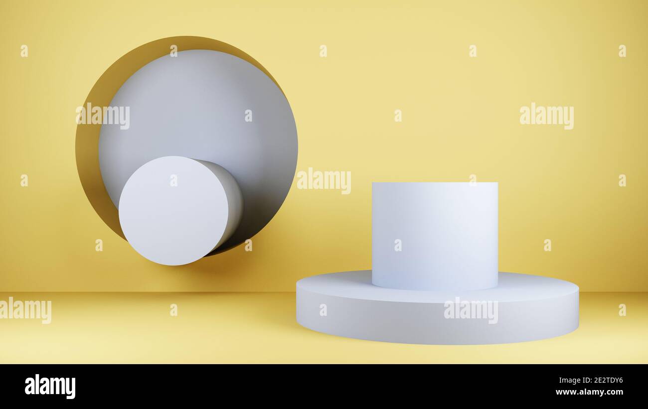 3d render composition with circle and cylinder. 3d rendering Stock ...