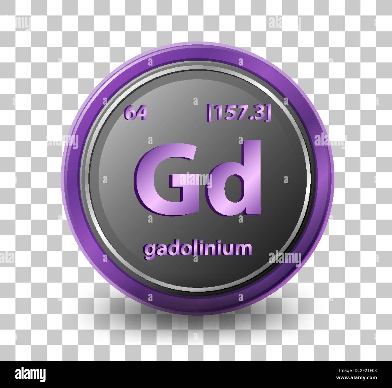 Gadolinium chemical element. Chemical symbol with atomic number and ...