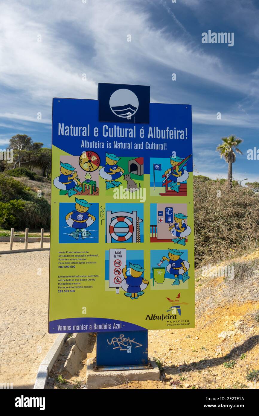 Albufeira beach sign hi-res stock photography and images - Alamy