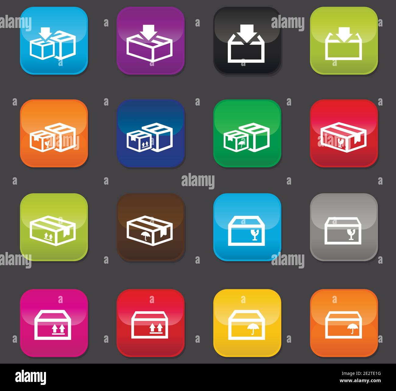 Simple icons set of box Stock Vector Image & Art - Alamy