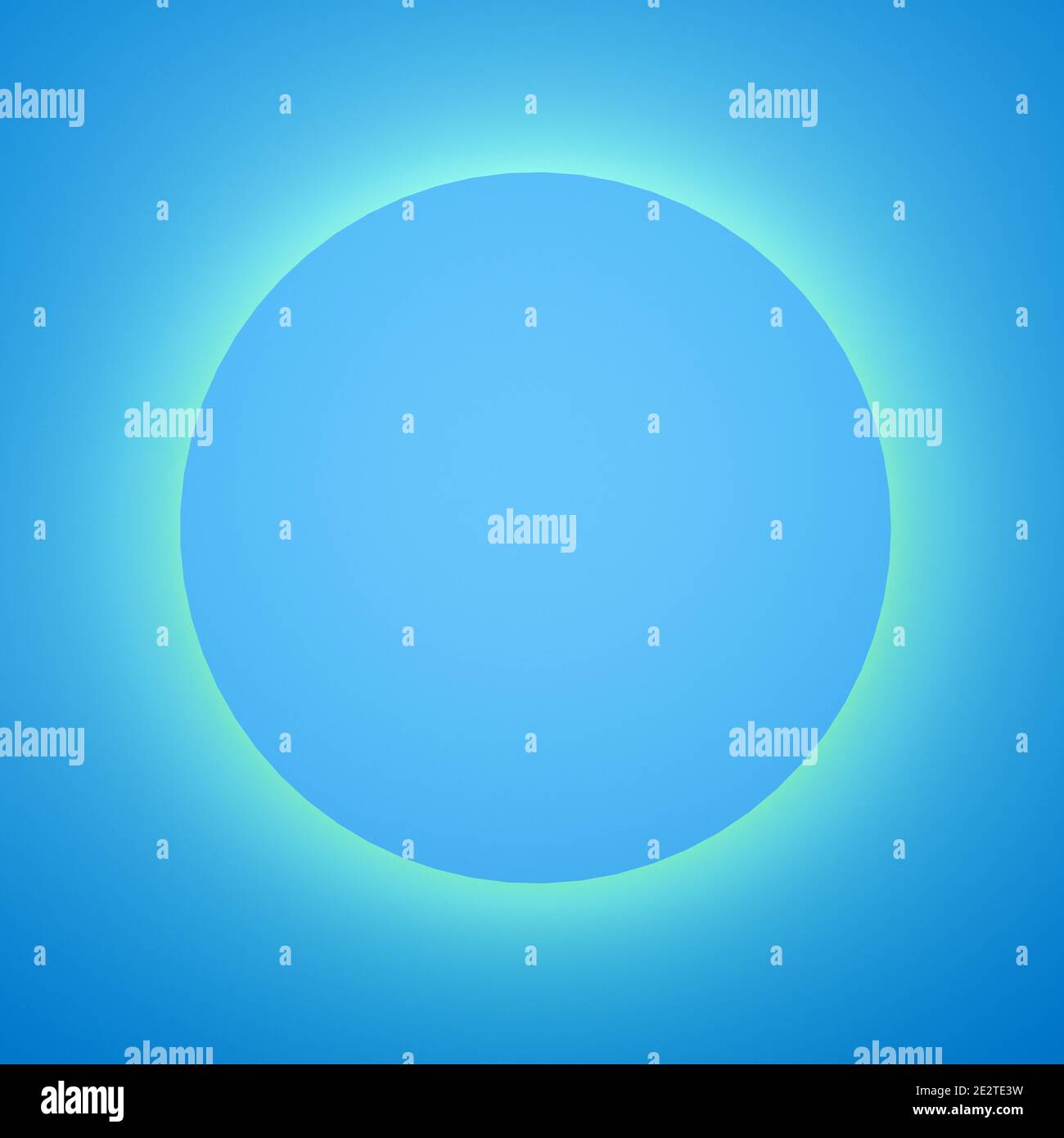 blue square background with circle highlighted behind. 3d rendering ...