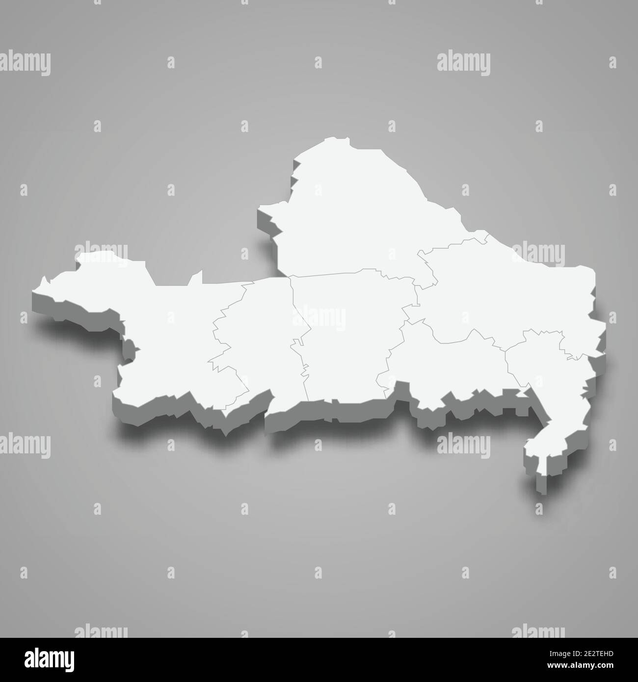 3d isometric map of Gyor-Moson-Sopron is a county of Hungary, vector ...