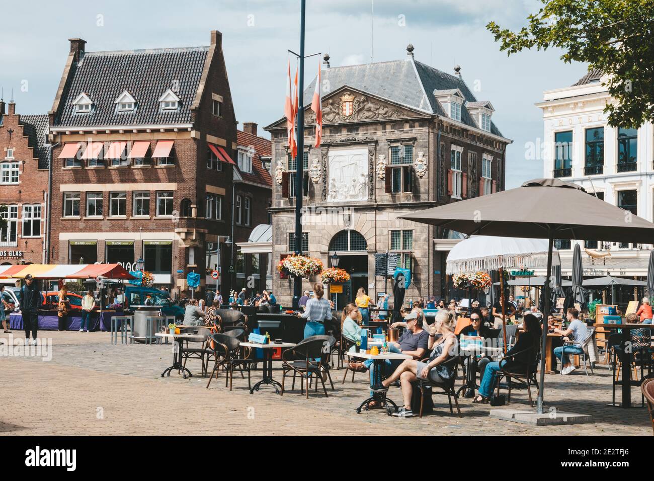 Gouda, Netherlands - July 20, 2020: Markt square in Gouda, Netherlands ...