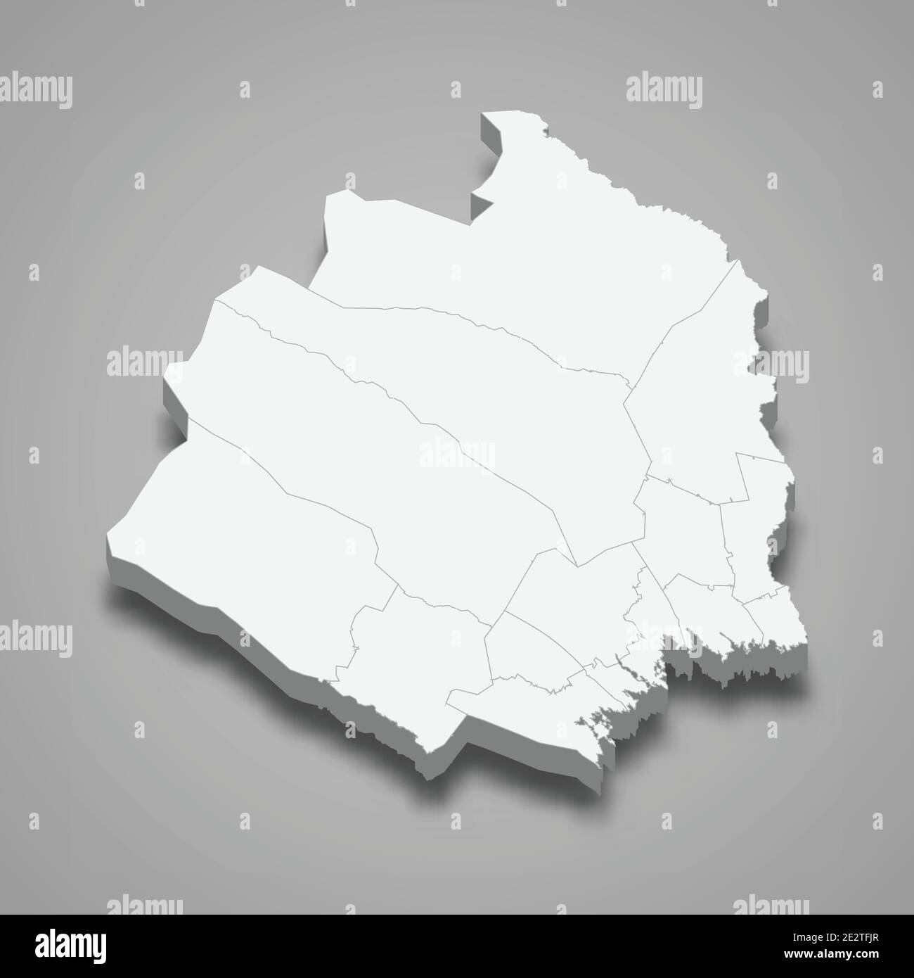 3d isometric map of Norrbotten is a county of Sweden, vector ...