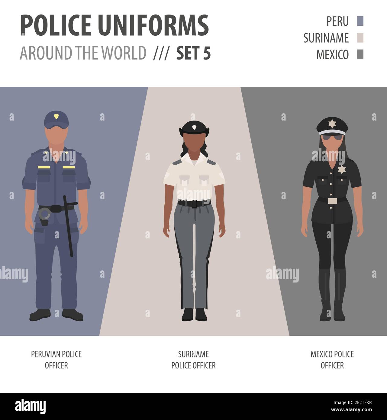 Police uniforms around the world. Suit, clothing of american police ...