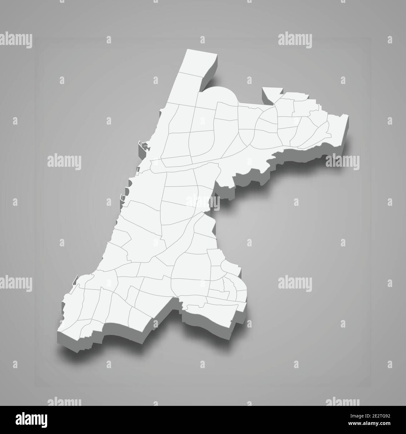 3d isometric map of Tel Aviv is a city of Israel, vector illustration ...