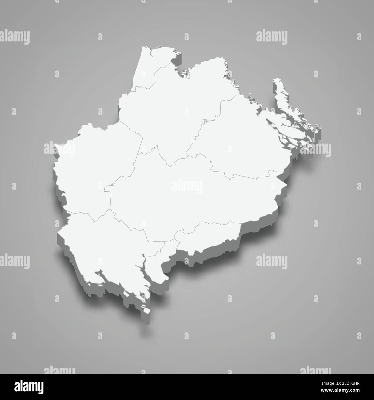3d isometric map of Uppsala is a county of Sweden, vector illustration ...