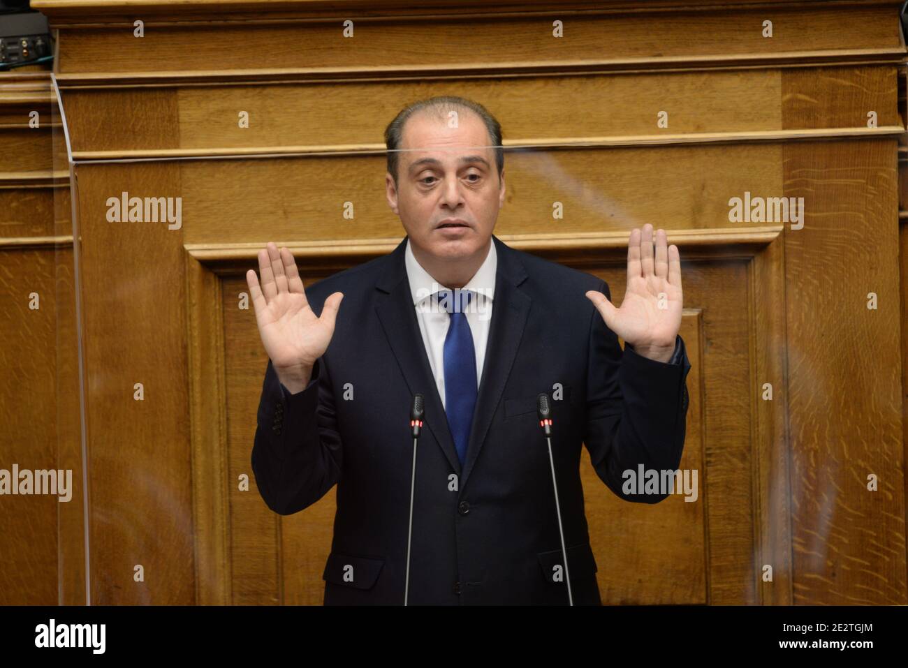 Athens, Greece. 15th Jan, 2021. President of 'Hellenic Solution' party ...